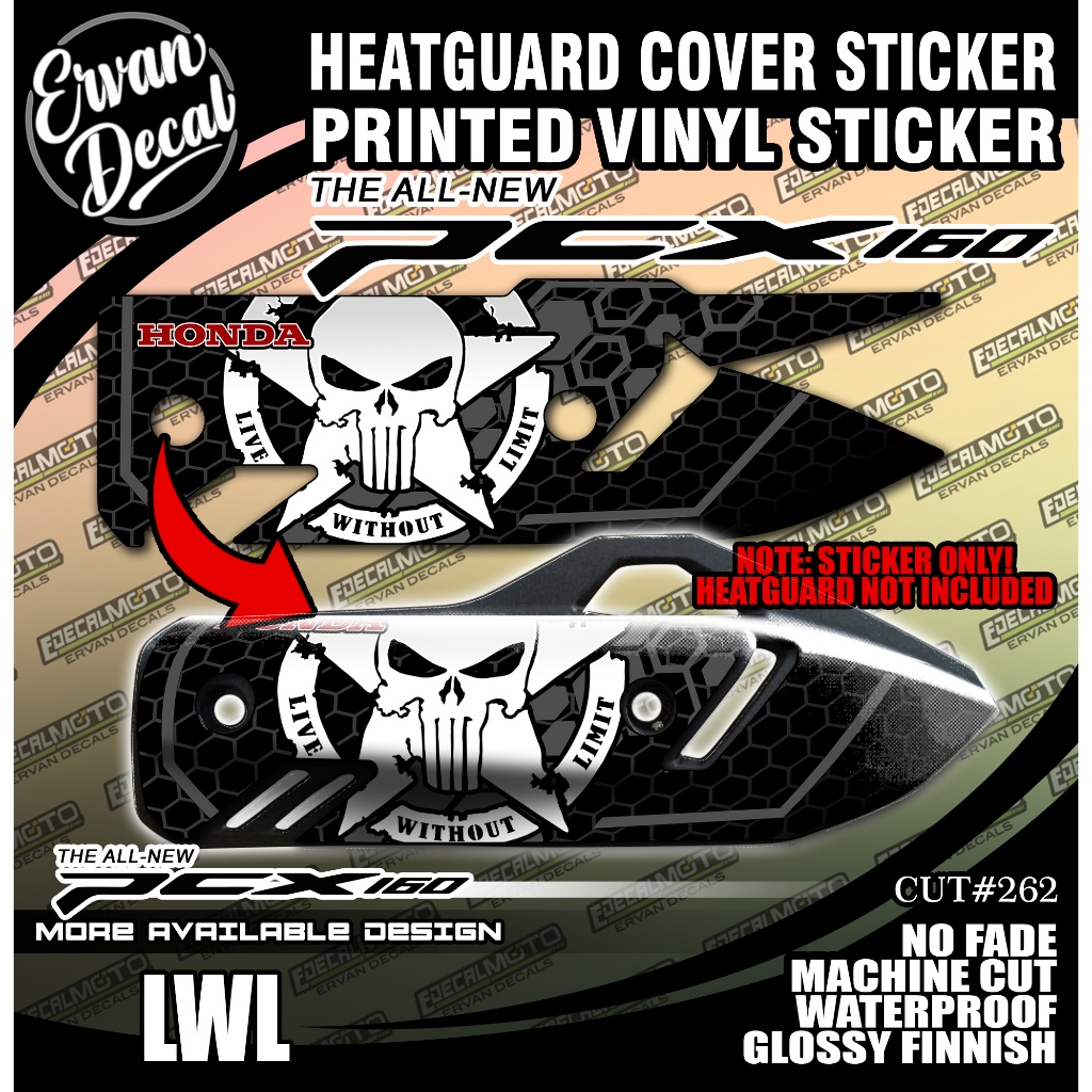 HONDA PCX 160/CLICK 160 STOCK HEATGURD COVER STICKER WRAP VINYL DECALS ...