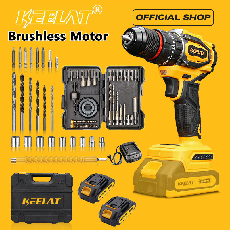KEELAT KCD011 Cordless Impact Drill Brushless Motor Hummer Drill ...