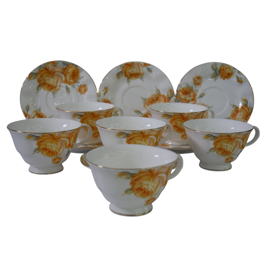 GR 12 Piece Afternoon Tea Set, Yellow Floral | Shopee Philippines