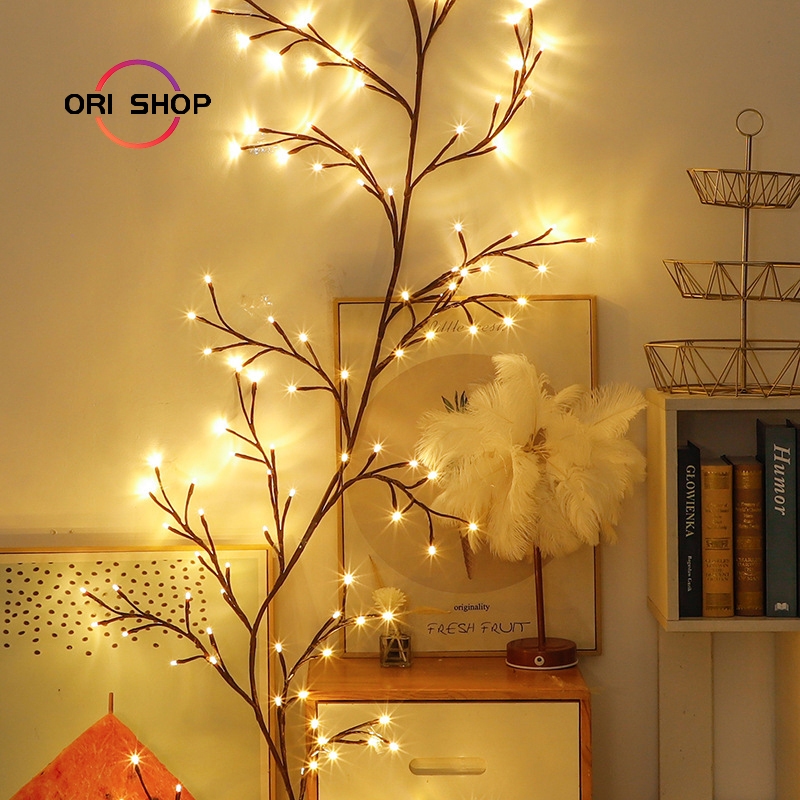 LED Branch Rattan Cane Shape Lamp USB Interface Warm Light Can Bend ...