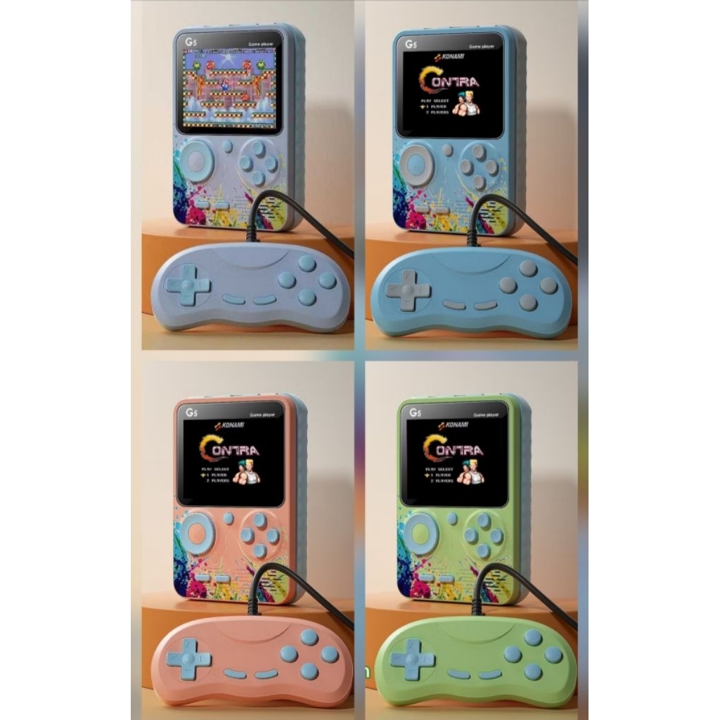 Gameboy G5 Macaron Sup 500 in 1 Retro Classic Games Handheld TV Plug 2 ...