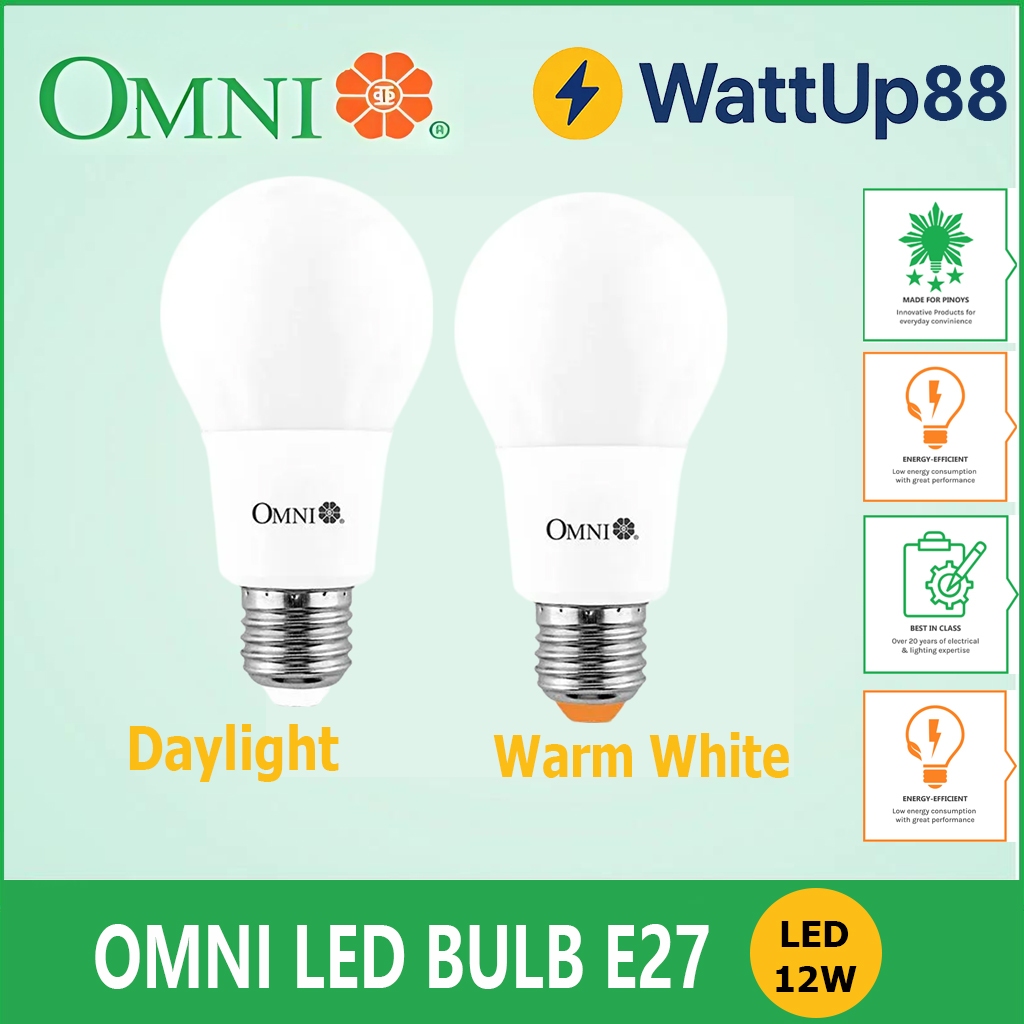 Omni Led Lite Light Bulb E27 12W daylight warm White | Shopee Philippines