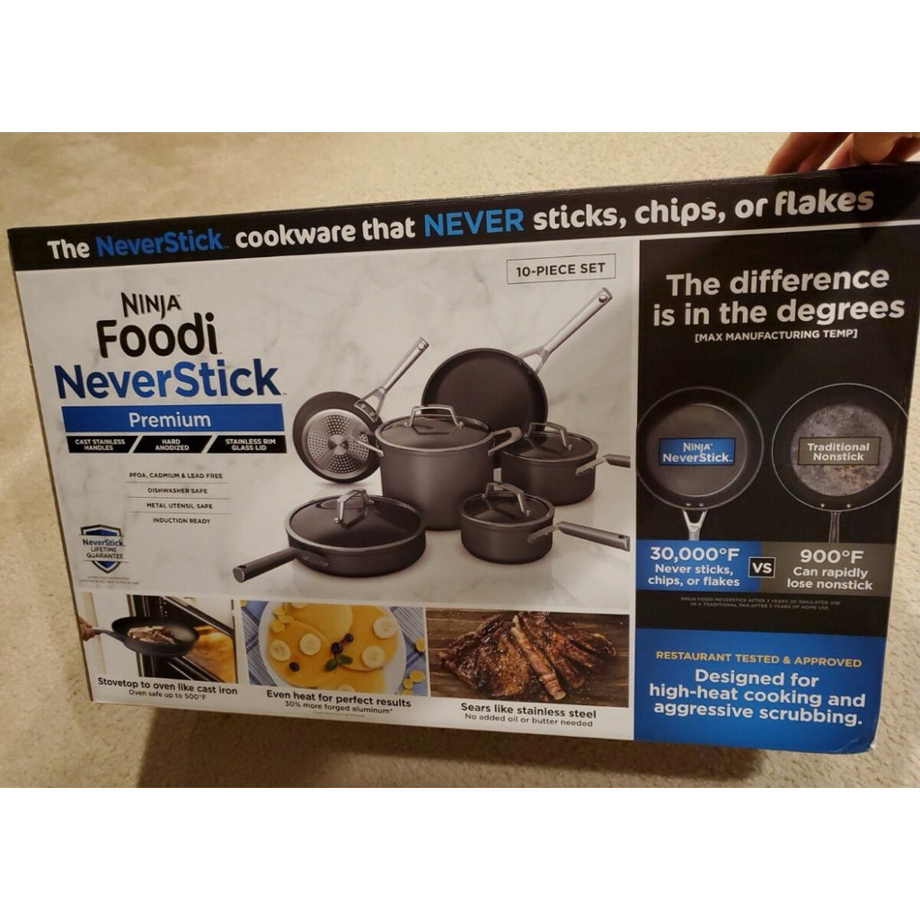 NEW Ninja C19600 Foodi Neverstick PREMIUM Cookware Set 10 Piece ...