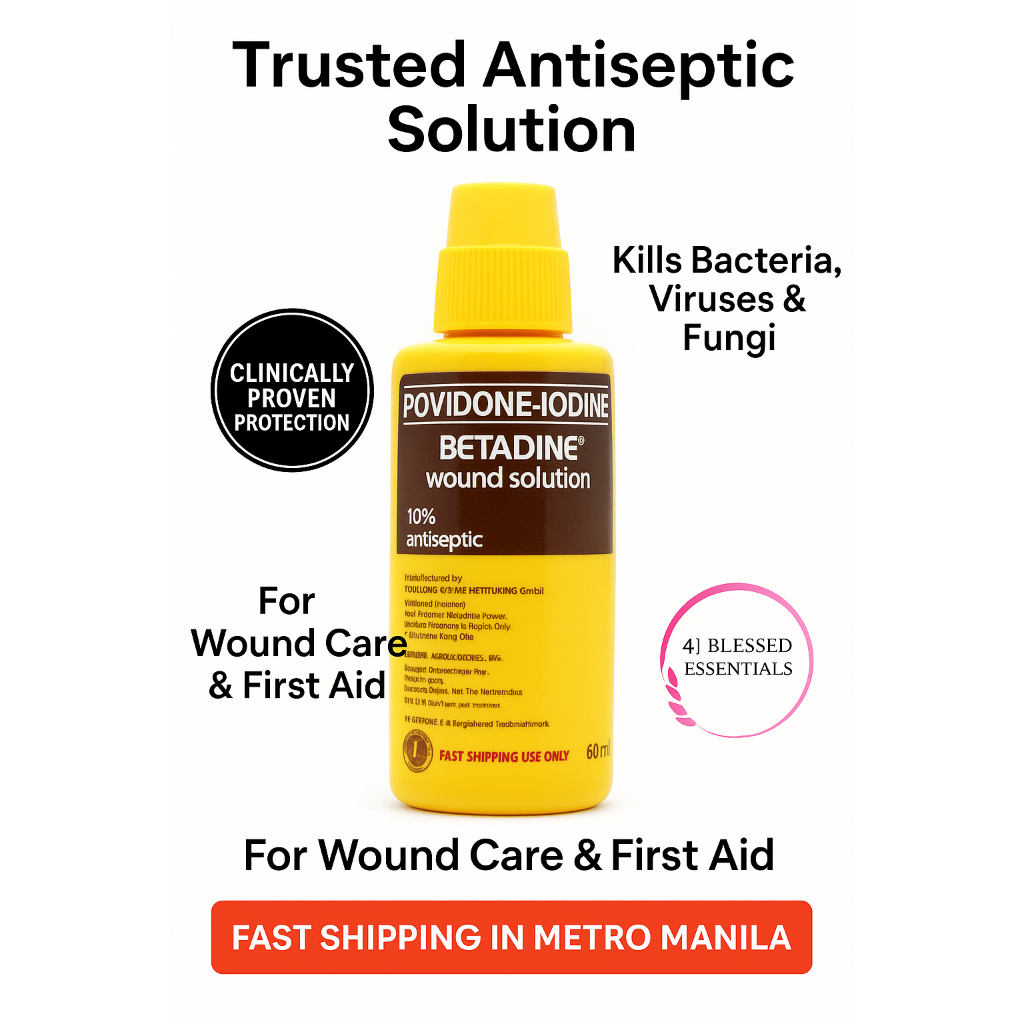 Betadine Wound Solution 60ml | Antiseptic for Cuts & Scrapes | Fast ...