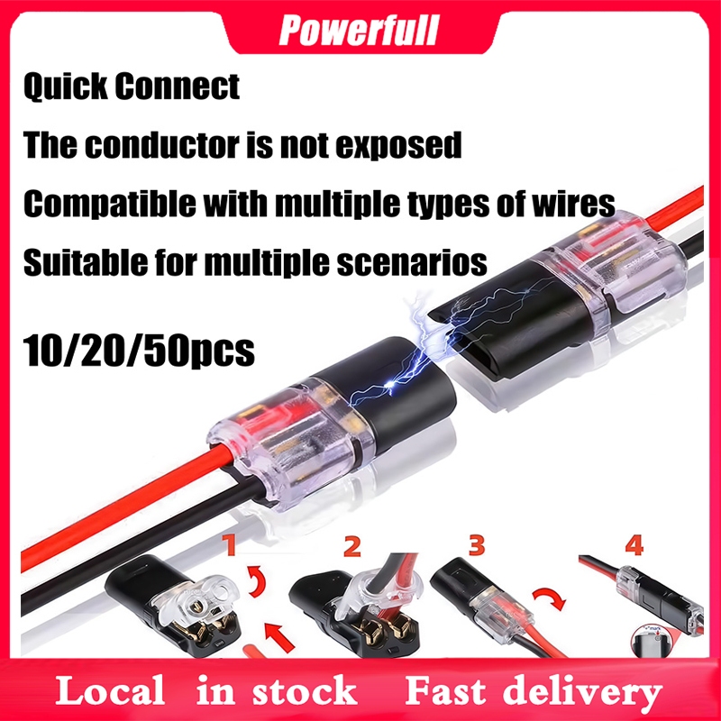 2Pin Way Plug Wire Cable Snap Connectors Car Waterproof Solderless ...