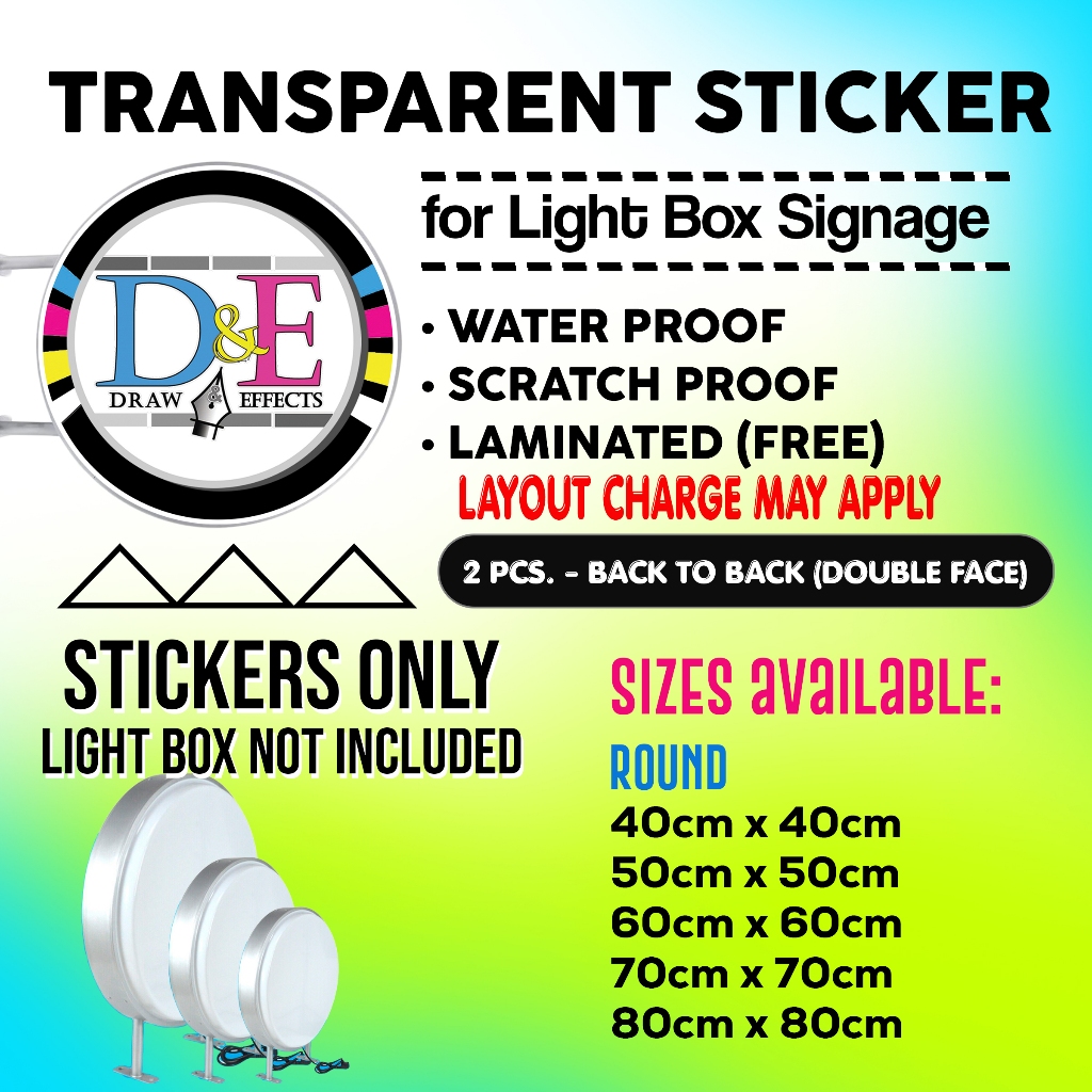 Customized STICKERS ONLY (Eco Solvent or UV PRINT) - for ROUND/SQUARE ...