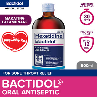 Bactidol Oral Antiseptic Gargle 500ml : for sore throat relief ...