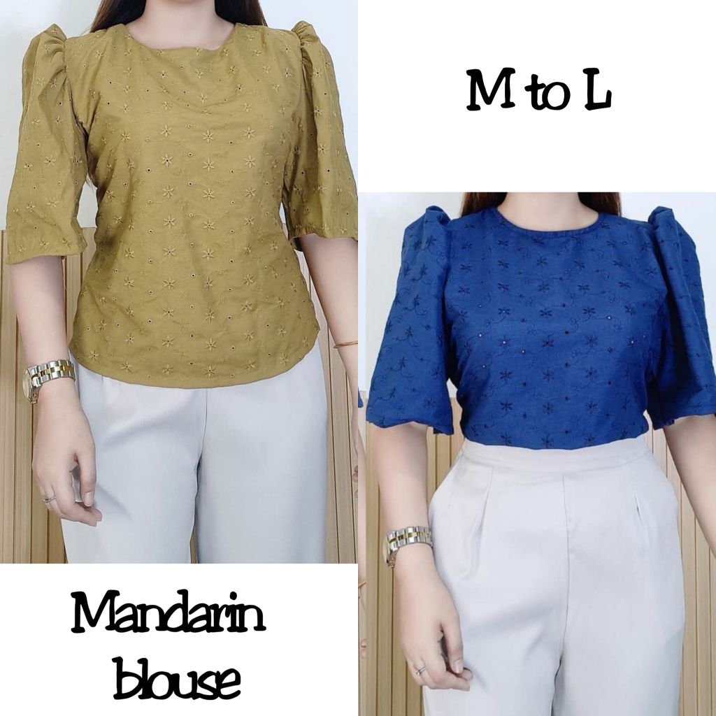 The Latest Brands Mandarin Modern Filipiniana blouse (M - L) | Shopee ...