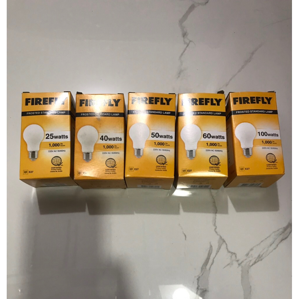 25W, 40W, 50W, 60W, 100W FIREFLY E27 FROSTED STANDARD LAMP Incandescent ...