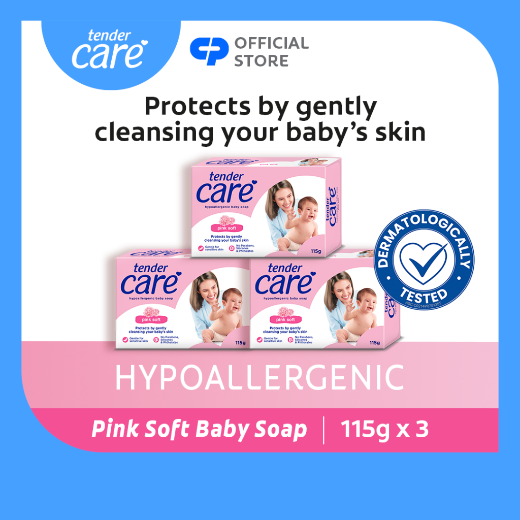 Tender Care Pink Soft Baby Soap - Hypoallergenic & Dermatologically ...