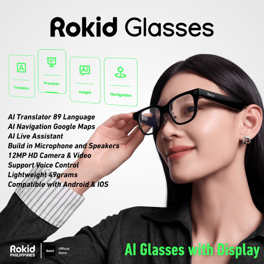 Rokid AI Glasses Dual Micro-LED Display • 12MP Camera • Real-Time ...