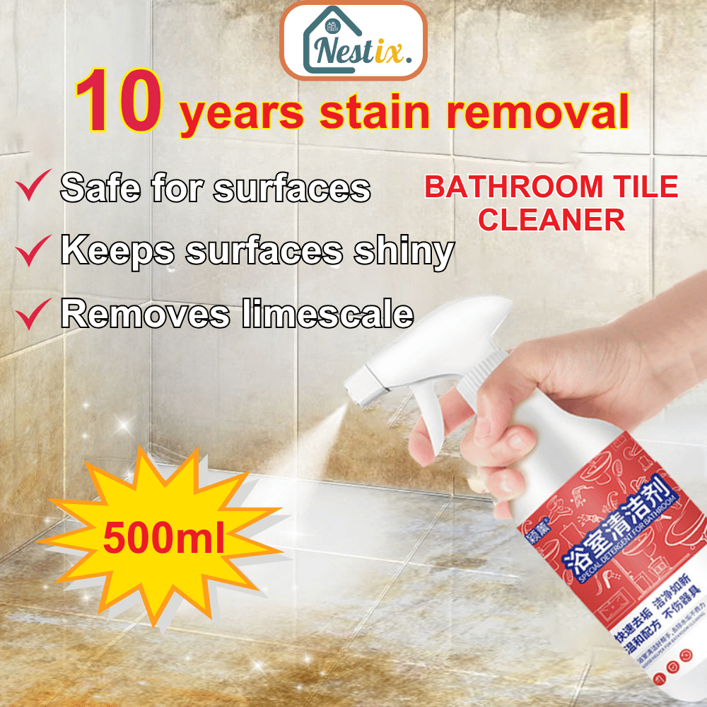 Bathroom Tile Cleaner Spray Limescale Remover Shine Brighten Tiles ...