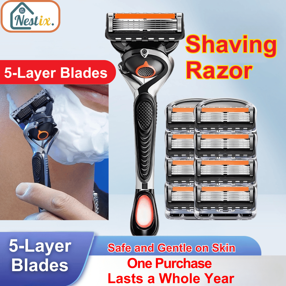 Men’s Shaving Razor Manual 5-Layer Blade with Anti-Scratch Holder ...