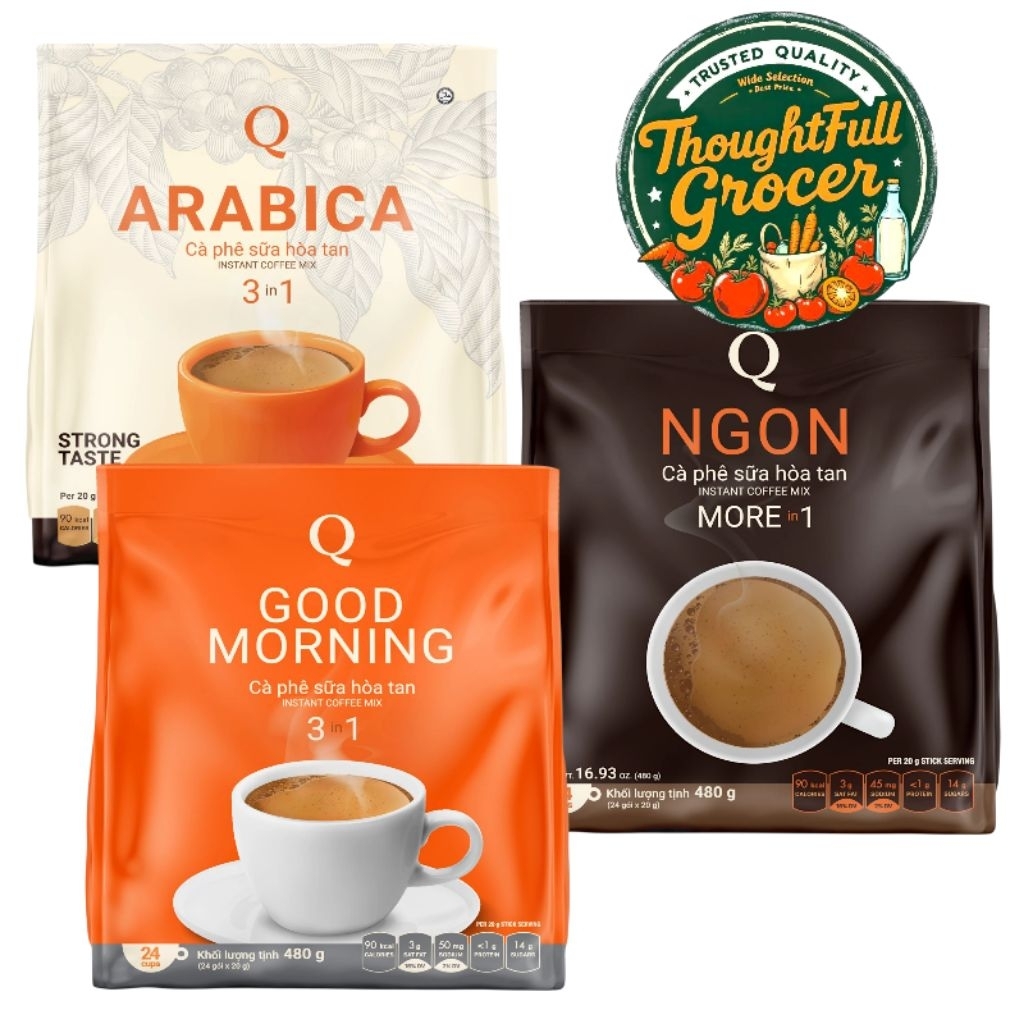 Tran Quang Q Cafe Good Morning, Ngon and Arabica Instant Milk Coffee ...