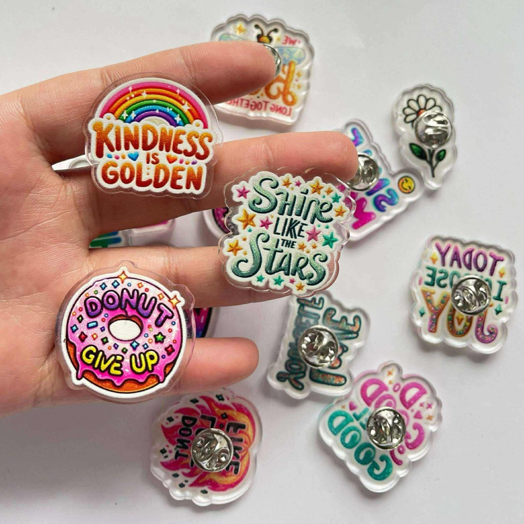 Custom Acrylic Pin Direct UV Print Personalized Photo Logo or Chibi ...