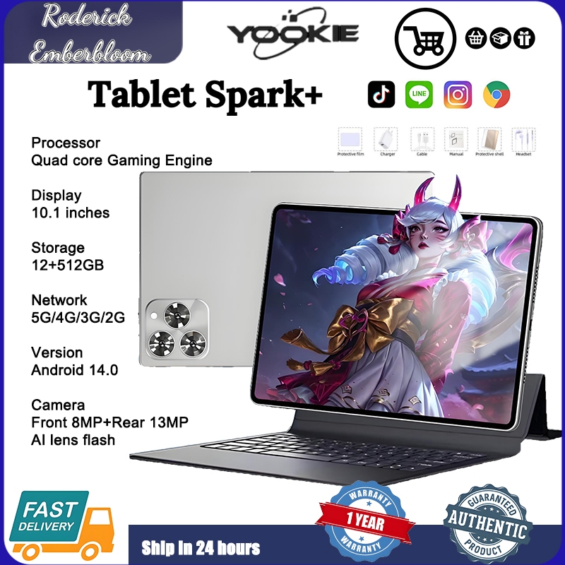 Brand New spark+ tablet 12+512GB storage 5G network 10.1-inch screen ...