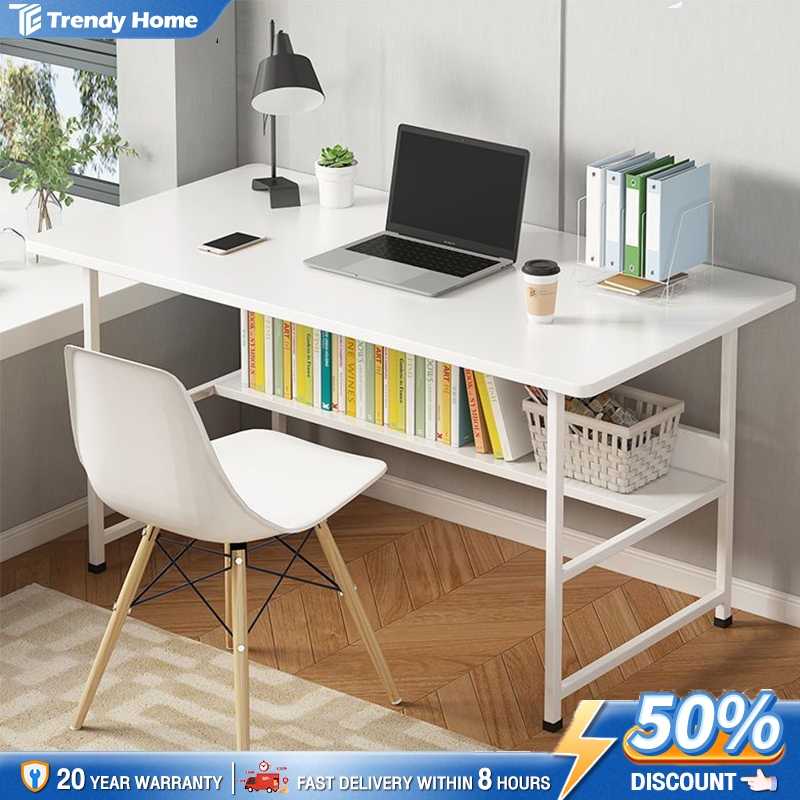 Computer desk Student desk Simple Family desk120/100/80 CM Double Layer ...