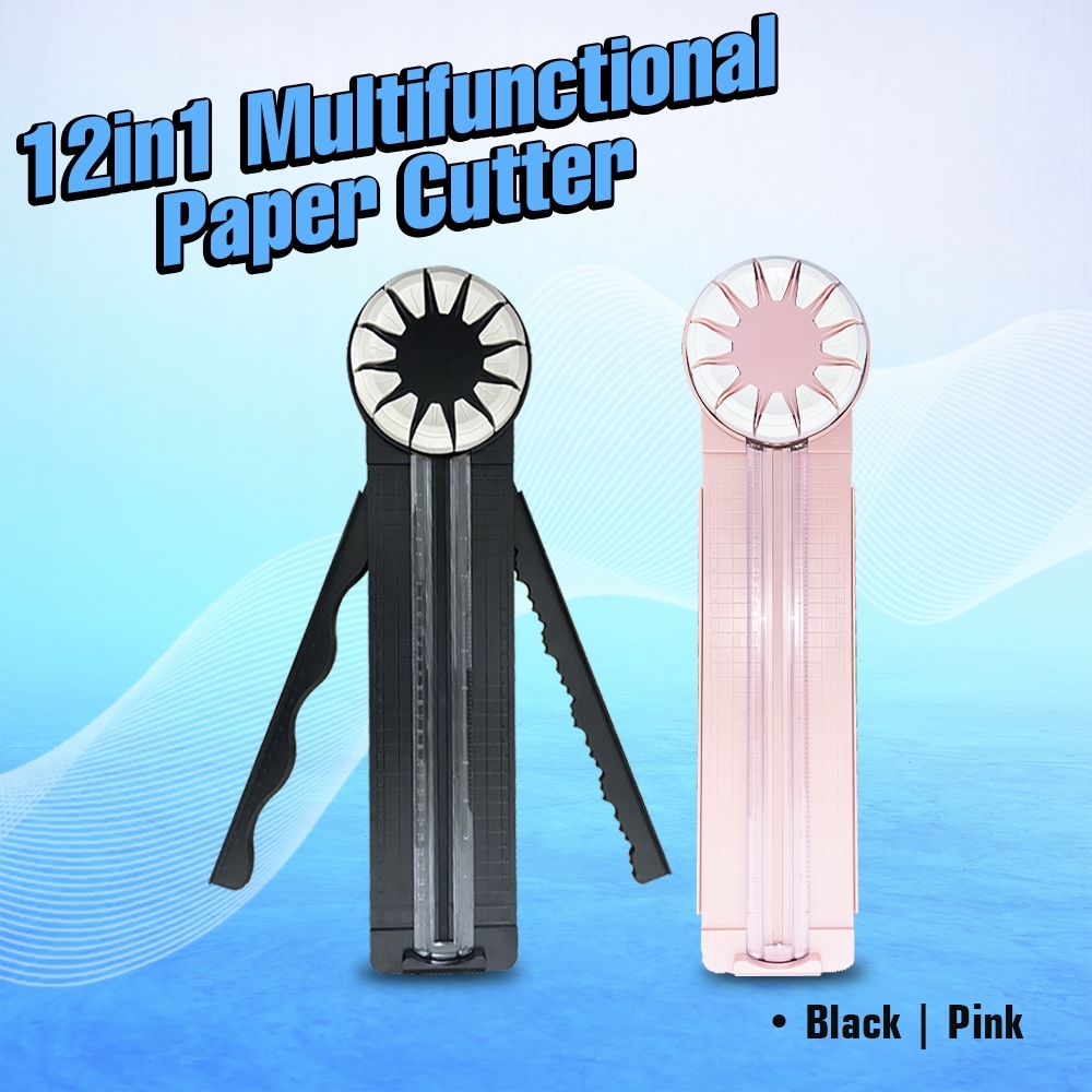 12-in-1 Paper Trimmer Multifunctional Cutter 360° Rotation Cutter Head ...