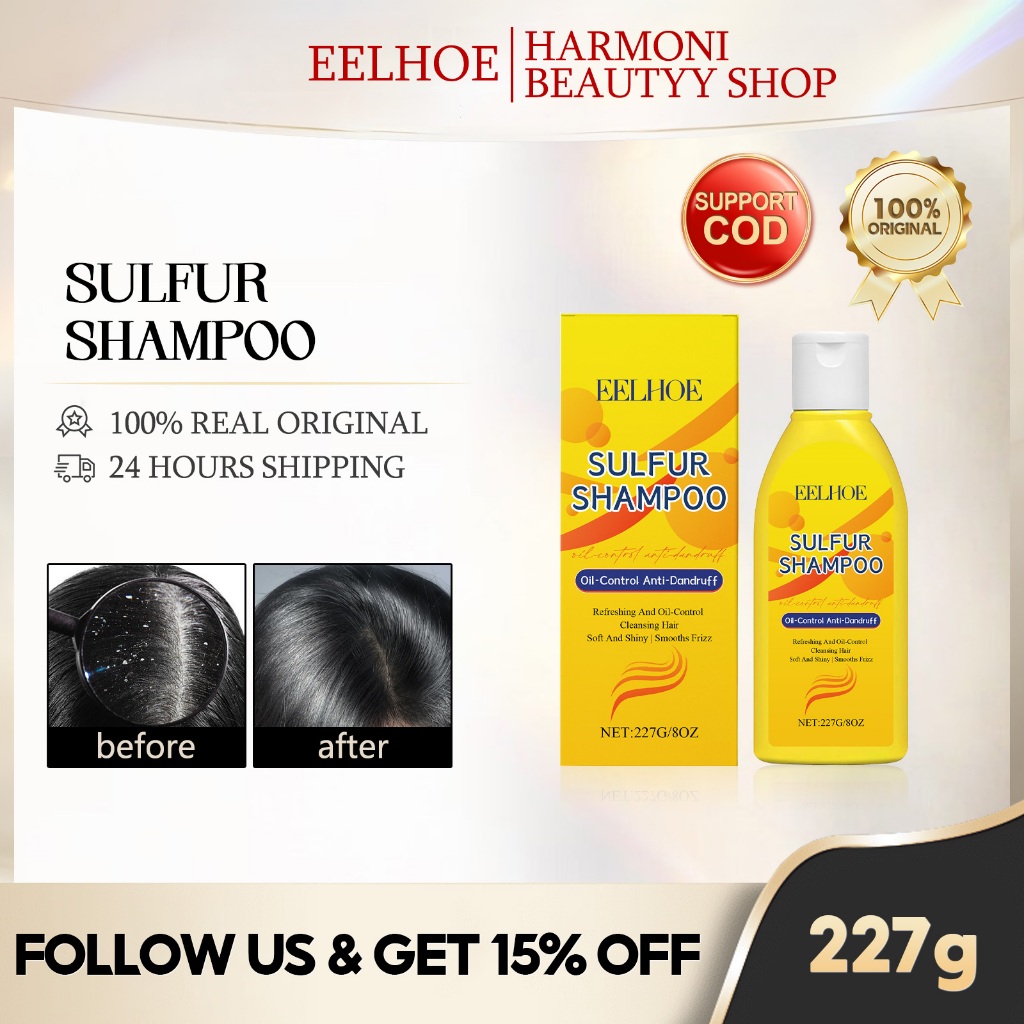 EELHOE Sulfur Shampoo 227g Oil Control Anti Dandruff Refreshing Soft ...