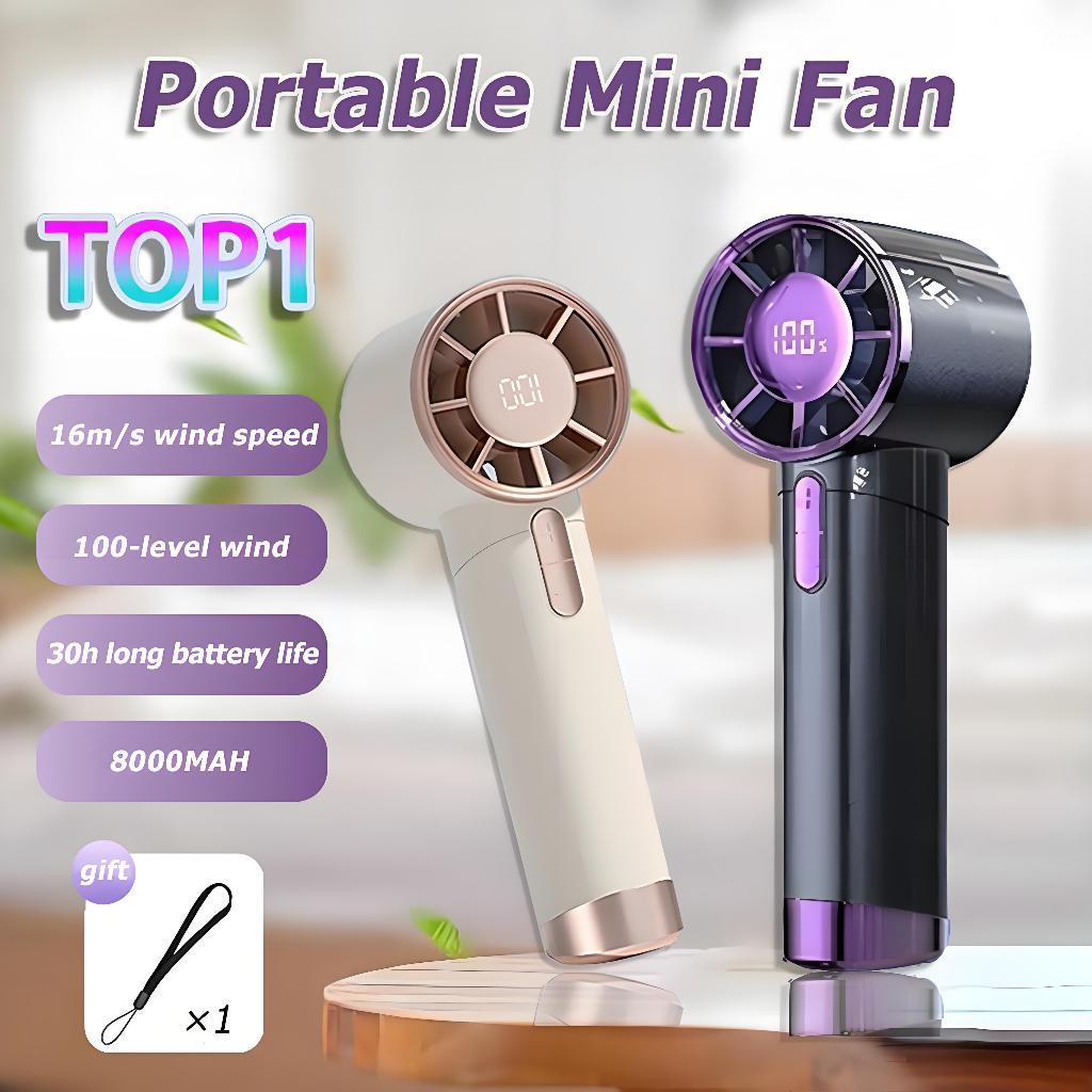 Handheld Fan High Speed Turbo Fan With 100 Gear Super Quiet Strong ...