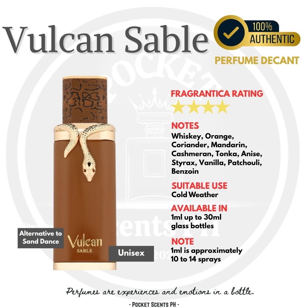 Vulcan Sable - 1ml to 5ml - [PERFUME DECANT] | Shopee Philippines