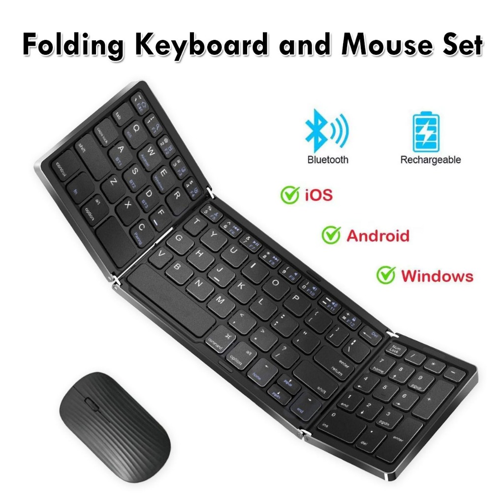 B089 Portable Bluetooth Wireless Keyboard Foldable Numeric Keypad ...