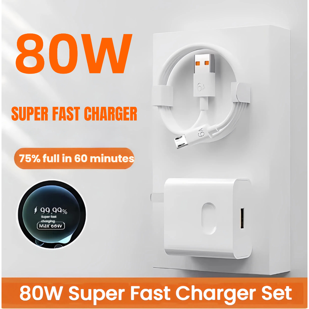 80W Super Vooc Fast Charging Power Adapter For Redmi A5 A3 A14C with ...