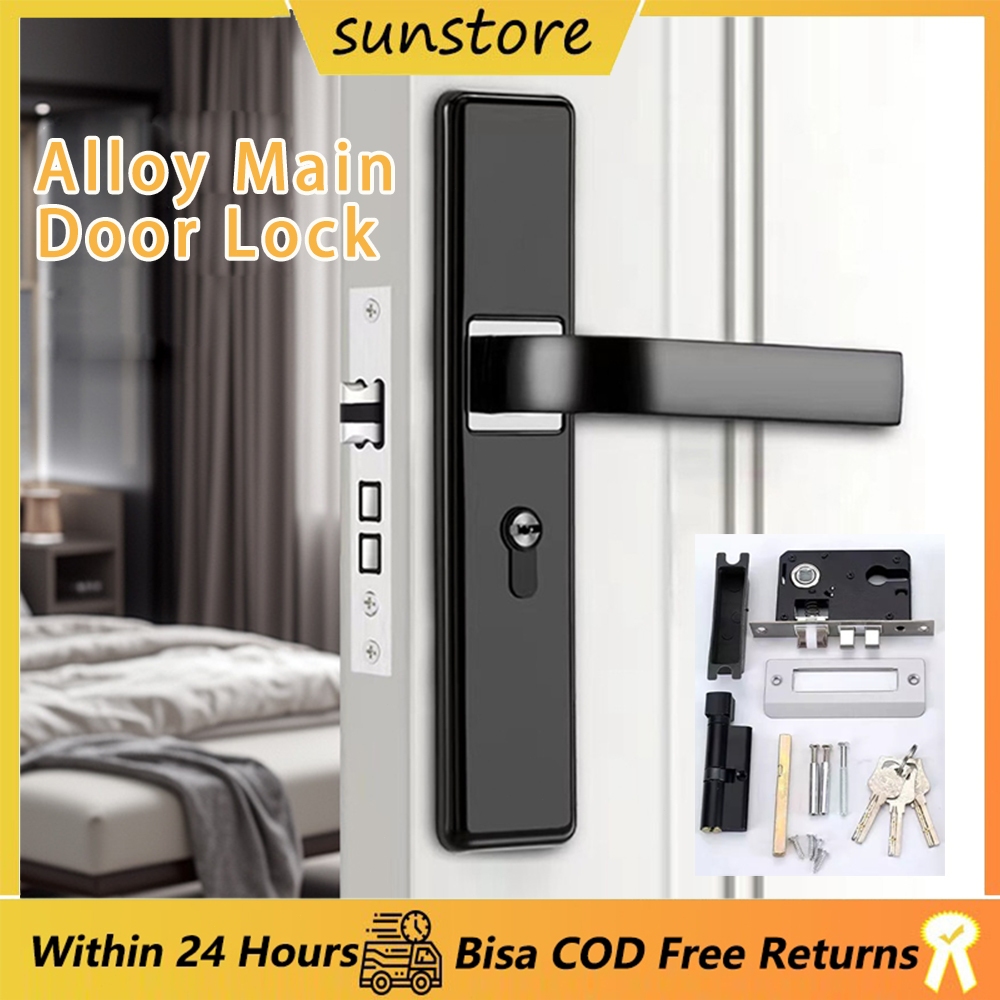 Alloy Main Door Lock Set With Anti-theft Lock Core Silent Doorlock Door ...
