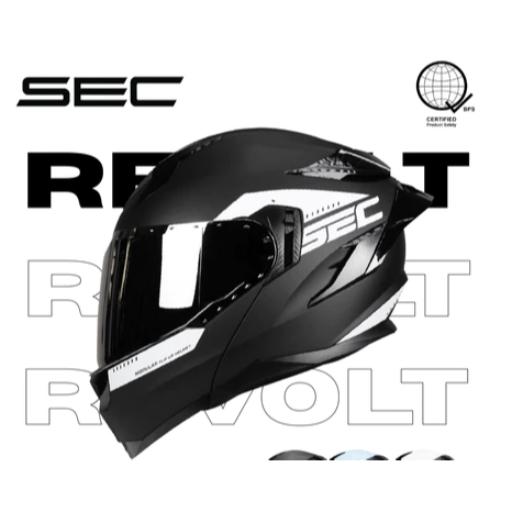SEC REVOLT (NEW 2026 DESIGN) SIMPLE MODULAR DUAL VISOR FULL FACE HELMET ...