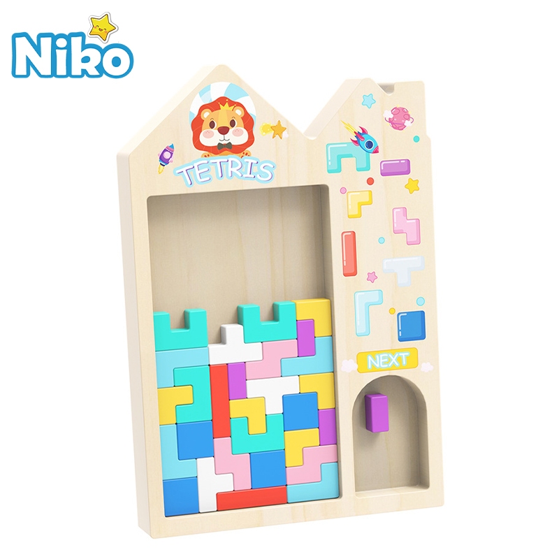 NIKO Tetris Building Block Toy Early Educational Puzzle Wooden Toys ...