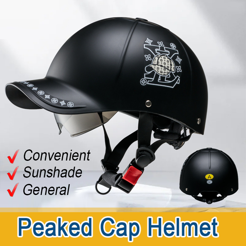 Peaked Cap Helmet Half Helmet Men Women Motorcycle Helmet Ddetachable ...
