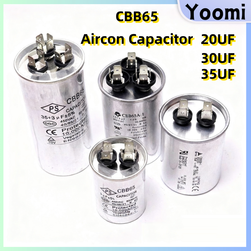 20/30/35UF CBB65 Aircon Capacitor Single Type Aircon Metal Capacitor ...
