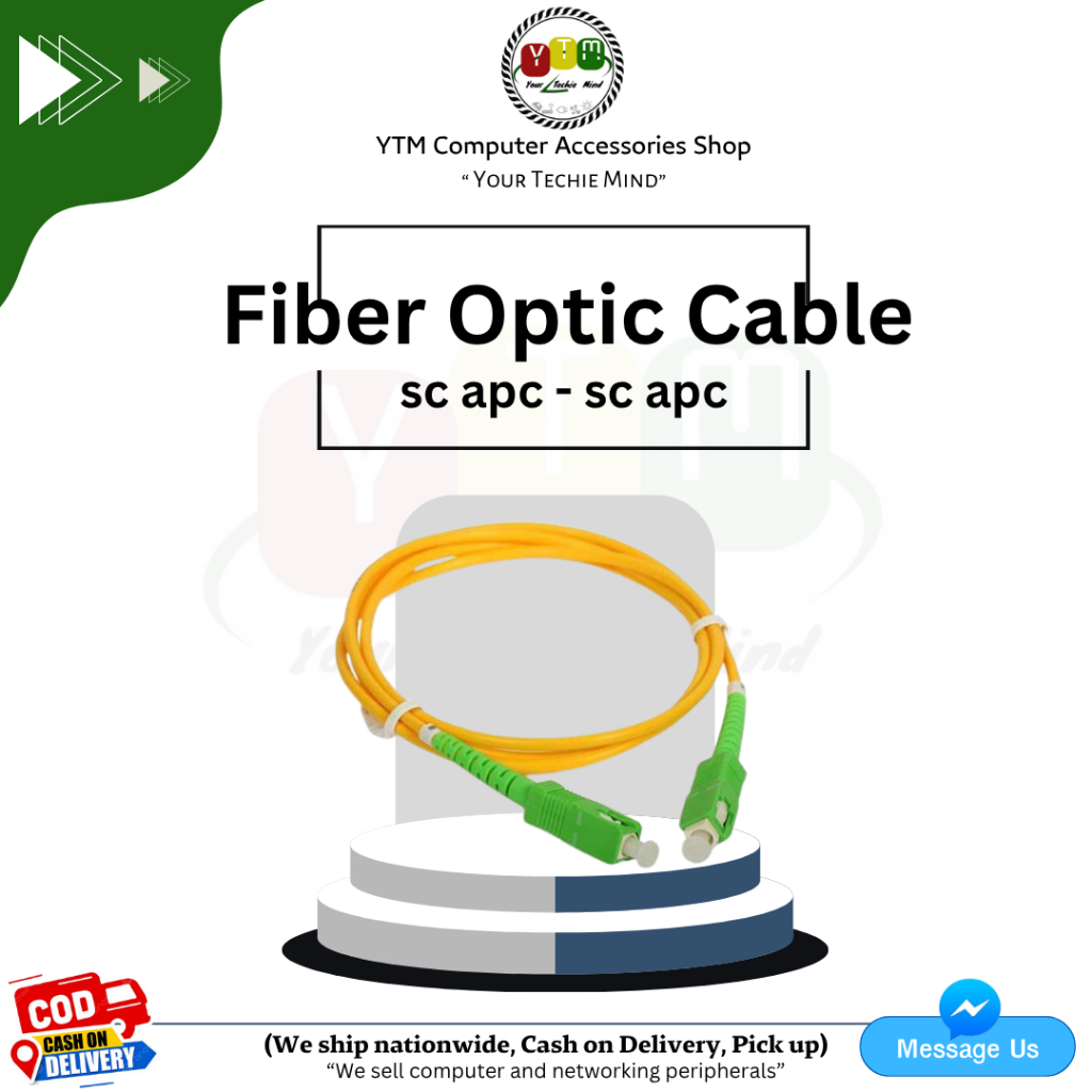 Fiber Optic Cable SC APC - SC APC for converge and globe | Shopee ...