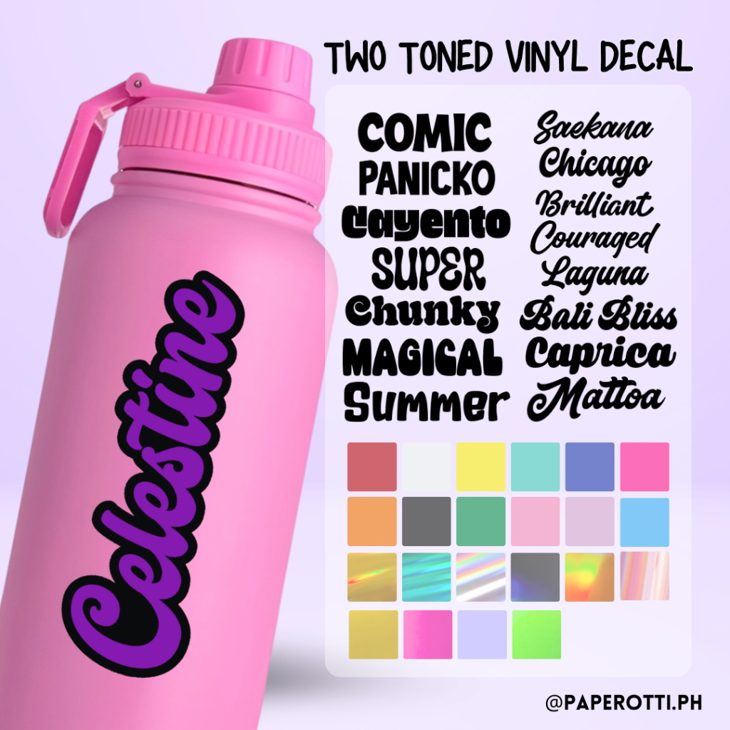 Personalized Two Color Vinyl Decal Sticker | Name Decals | Waterproof ...