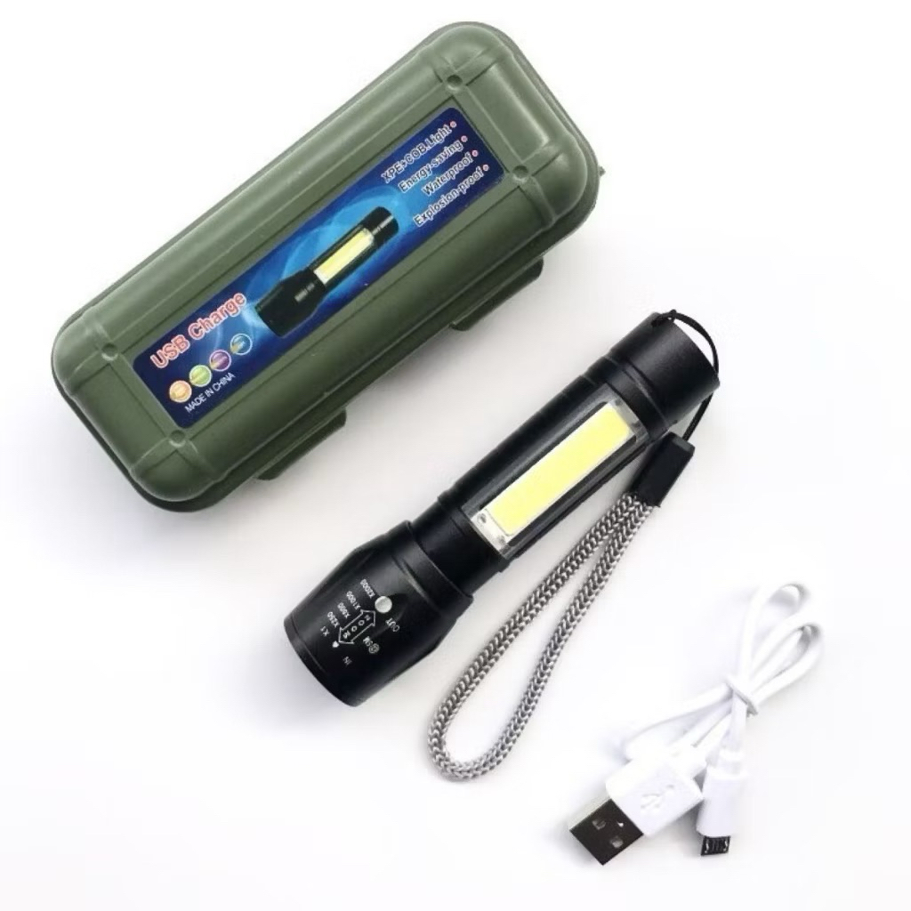POLICE CREE mini LED flashlight rechargeable waterproof USB charging ...