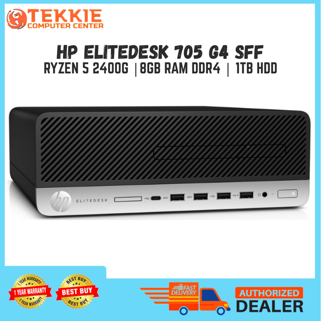 BRANDNEW HP ELITEDESK 705 G4 RYZEN 5 2400G|RYZEN 3 2200G|8GB RAM |1TB ...
