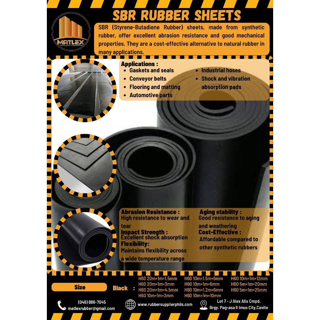 SBR Rubber Sheet 1m x 1m x 6mm & 10mm | Shopee Philippines