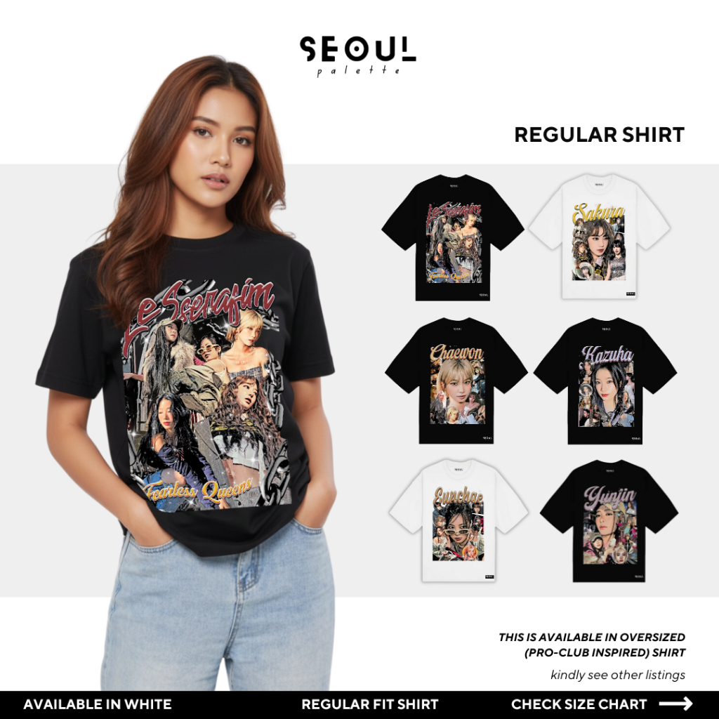 LE SSERAFIM 𝗥𝗘𝗚𝗨𝗟𝗔𝗥 𝗦𝗛𝗜𝗥𝗧 Kpop Graphic Shirt Chaewon Yunjin Sakura Kazuha Le Sserafim Shirt ...