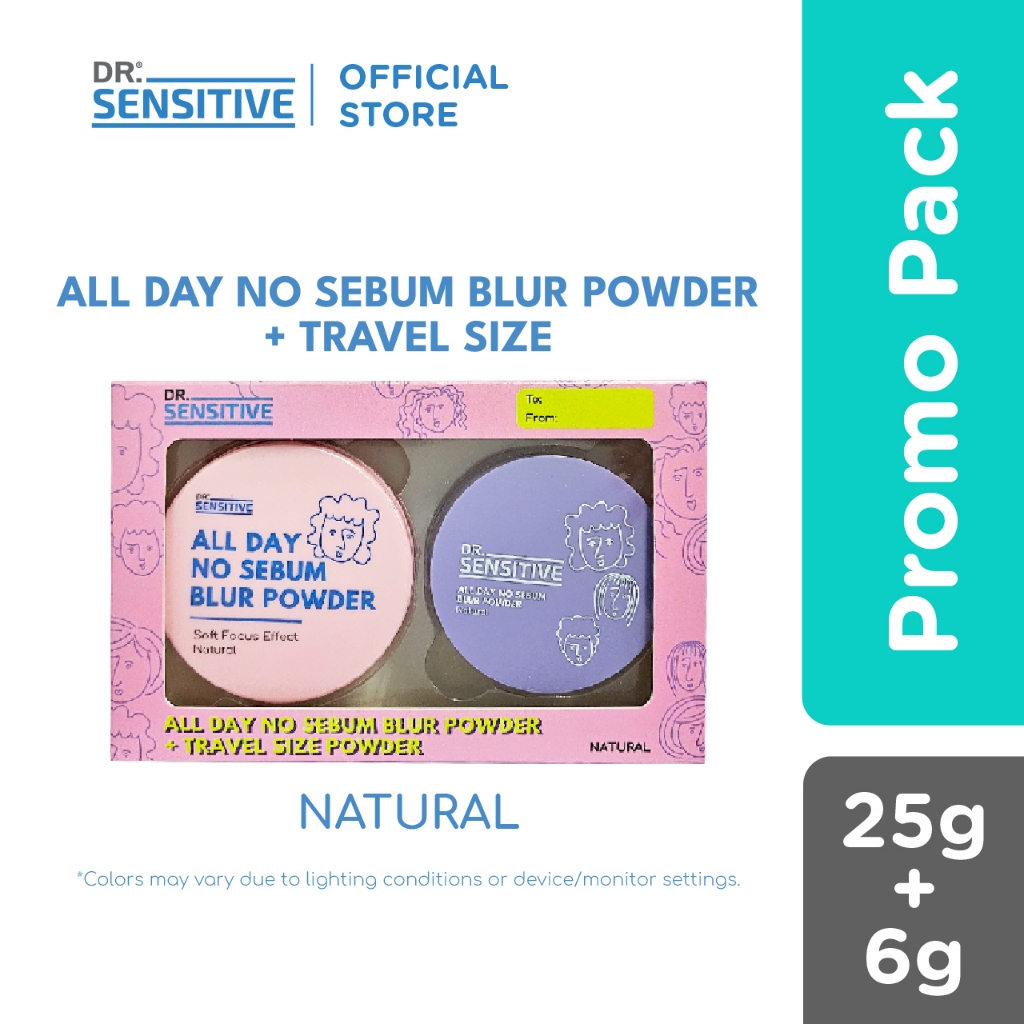 Dr. Sensitive All Day No Sebum Blur Powder Loose NATURAL 25g + Travel ...