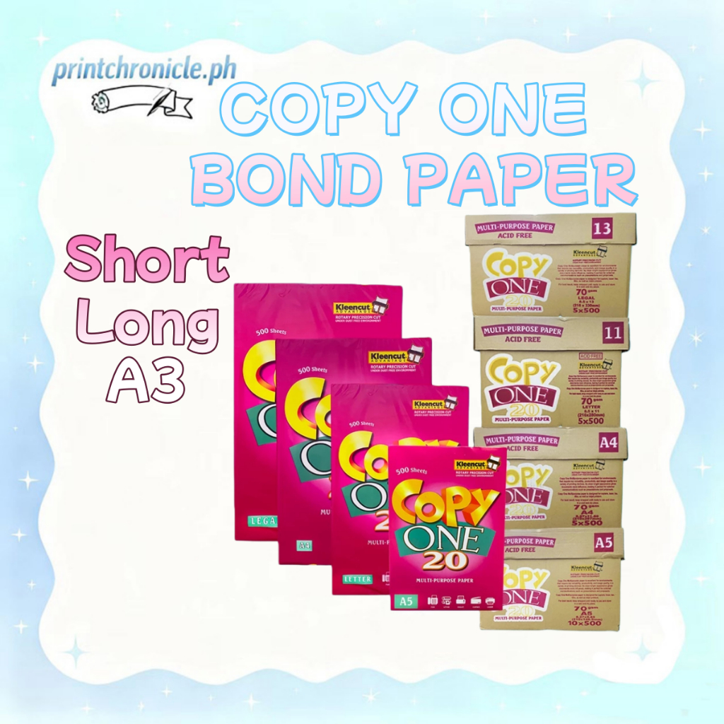 Copy One Bond Paper 70gsm Multi-purpose Copy Paper A5 - Short - A4 ...