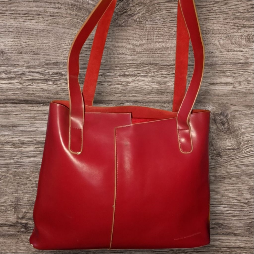 Marithe Francois Girbaud Red Leather Shoulder Bag | Shopee Philippines