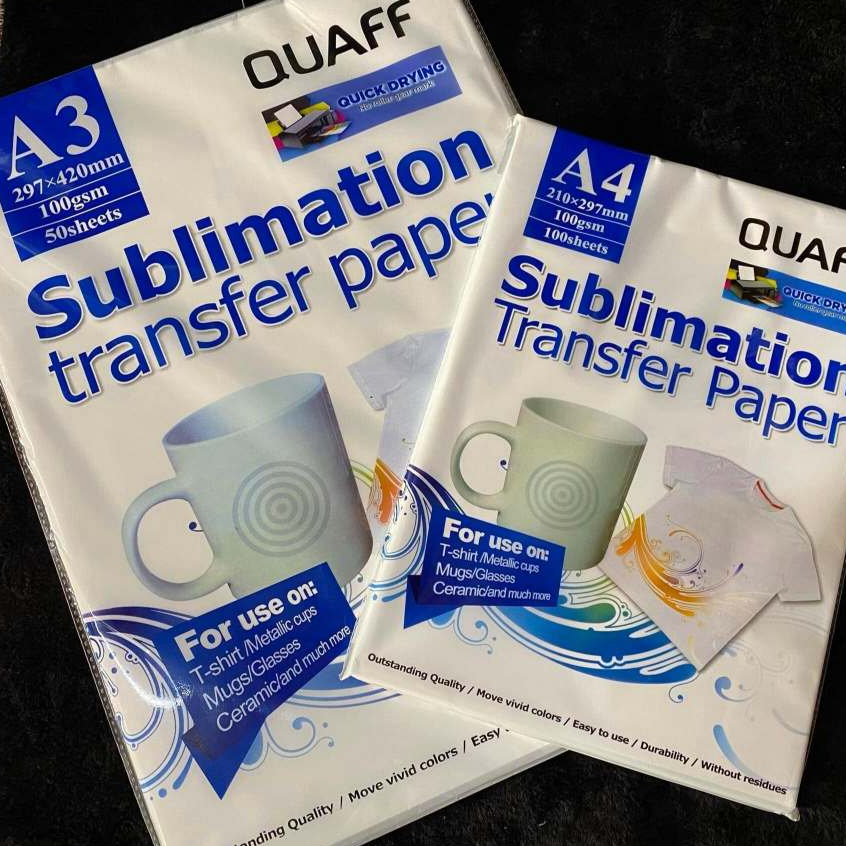 QUAFF Sublimation paper A4-100SHEETS & A3-50SHEETS ,100gsm For PRINTING ...