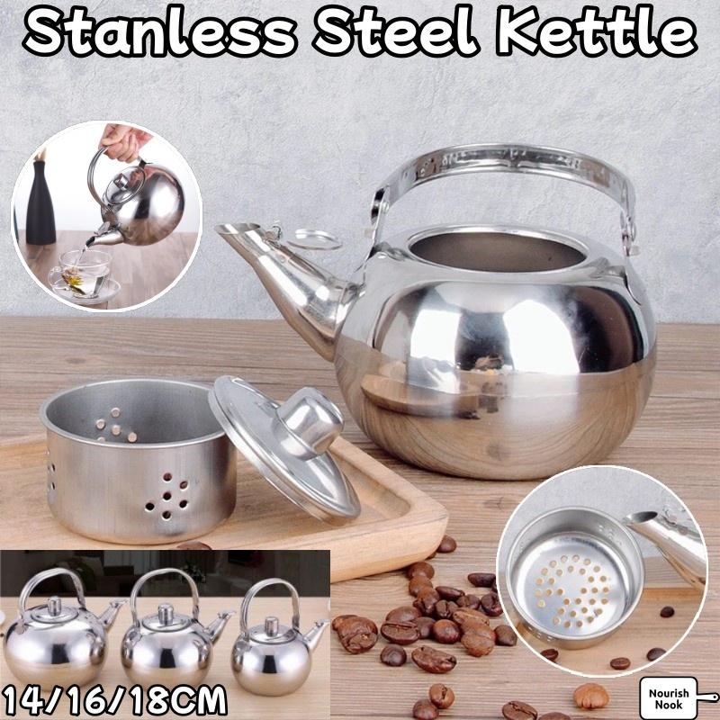 Stainless Steel Kettle with Filter Large Capacity Thickened Coffee Pot ...