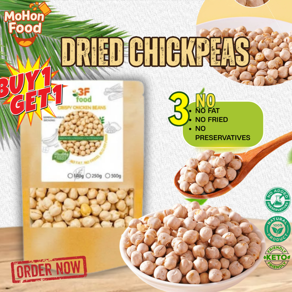 3F Food Dried Chickpeas Ready - Crispy Snack, Original Flavor, Healthy ...