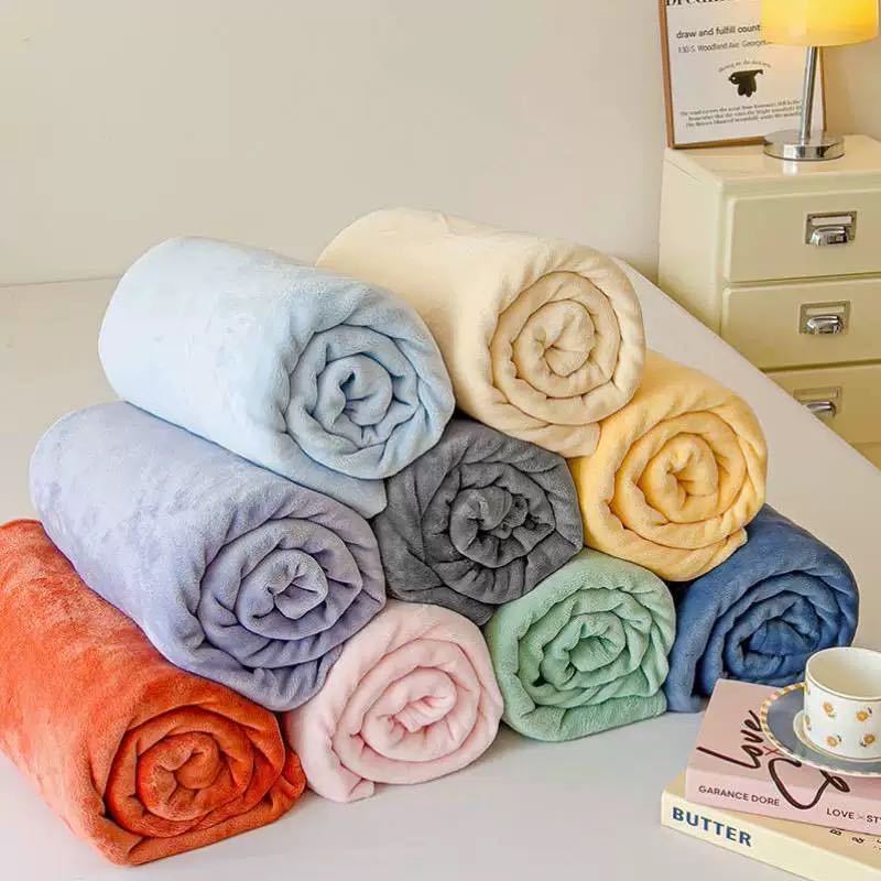 Korean Style Plain Microfiber Blanket 125*200cm | Shopee Philippines