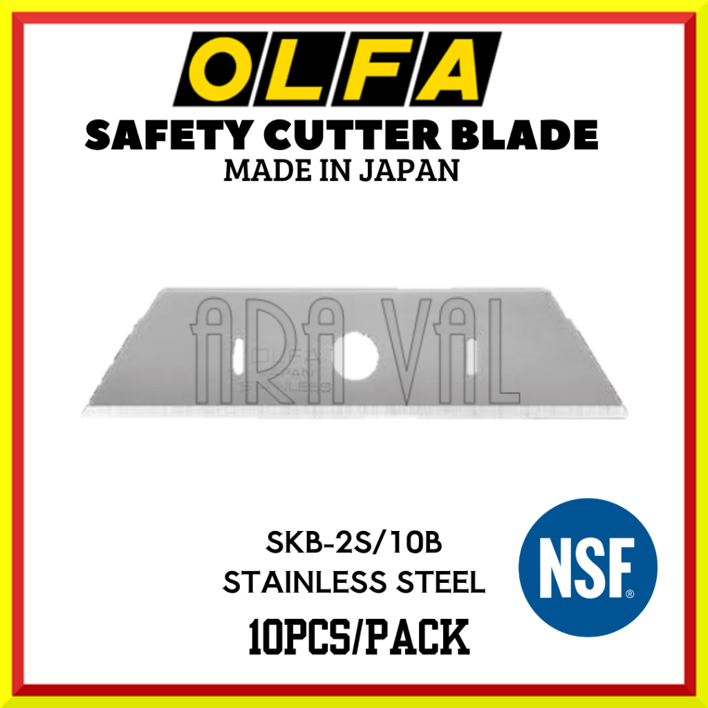 Olfa Stainless Steel Safety Cutter Blade SKB-2S/10B Dual Edge Made in ...