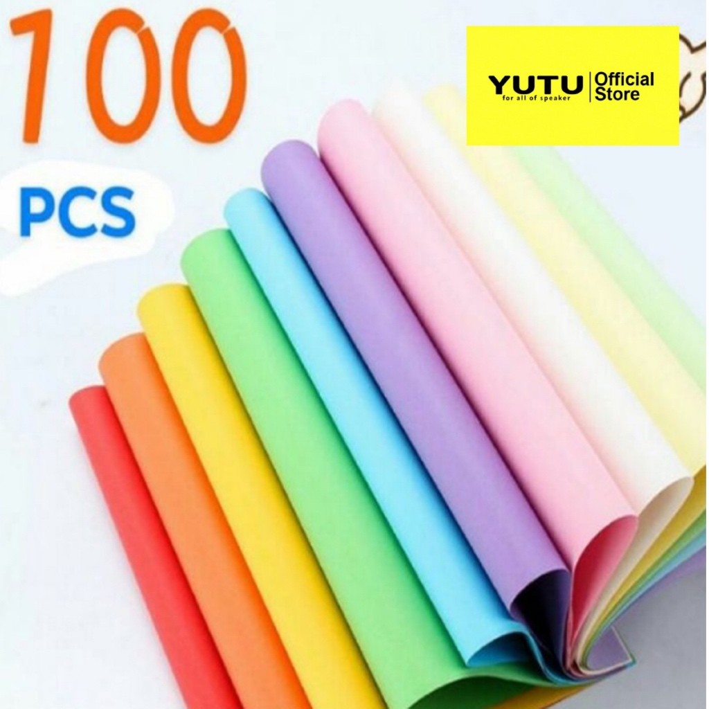 YUTU 100PCS Colored Paper “A4 Size” Solid Color | Shopee Philippines