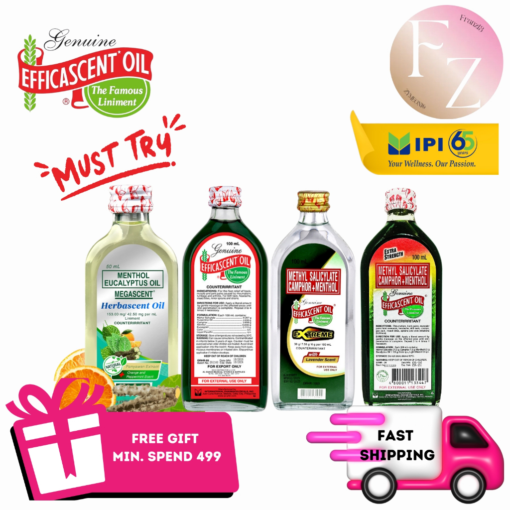 HERBASCENT PANYAWAN & EFFICASCENT OIL MASSAGE OIL 50ML | Shopee Philippines