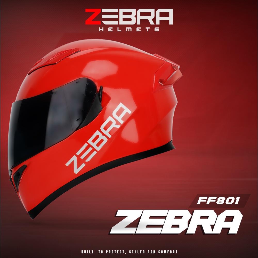 ZEBRA FF801 Full Face Helmet Dual Visor Plain Design Motorcycle ...
