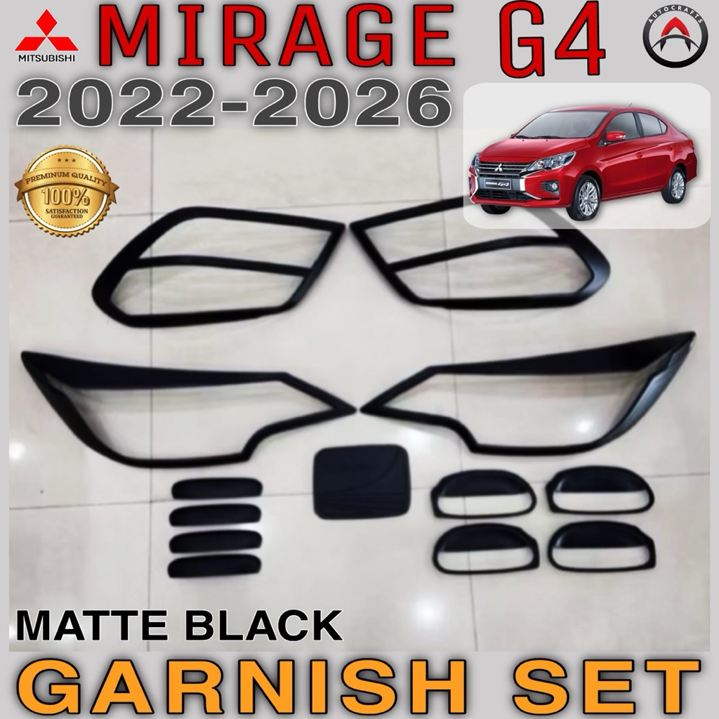Mitsubishi Mirage G4 2022-2026 Black Garnish Set | Shopee Philippines